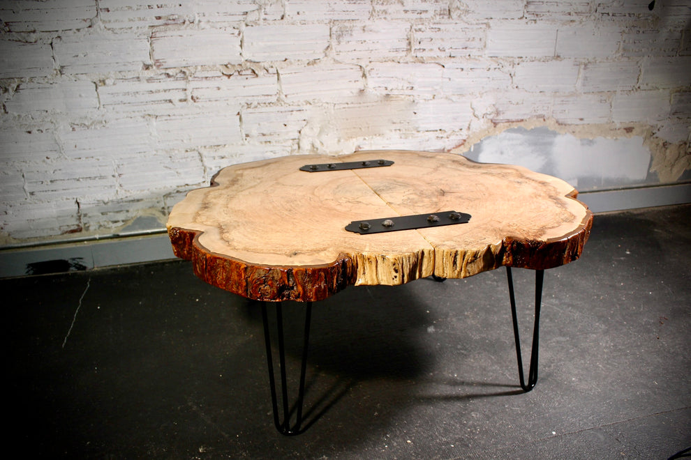 Spalted Maple Cookie Coffee Table – BE Leathercraft